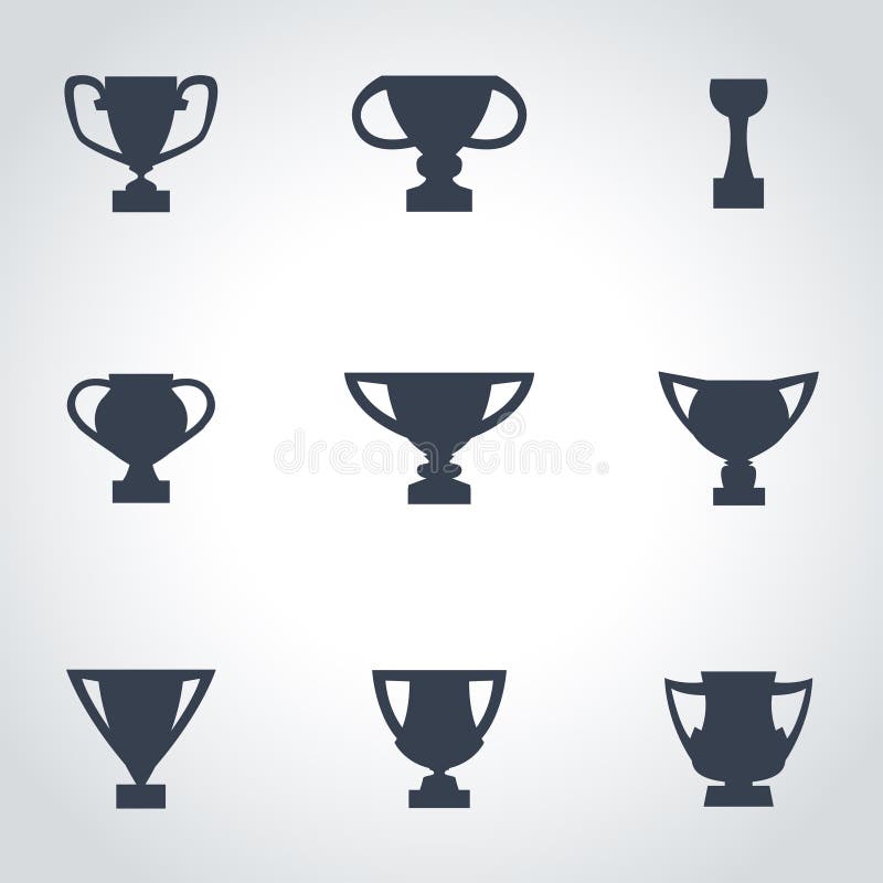 Sistema Negro Del Icono Del Trofeo Del Vector Stock de ilustración ...