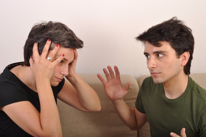 Sister and brother arguing stock image. Image of couch - 15306281