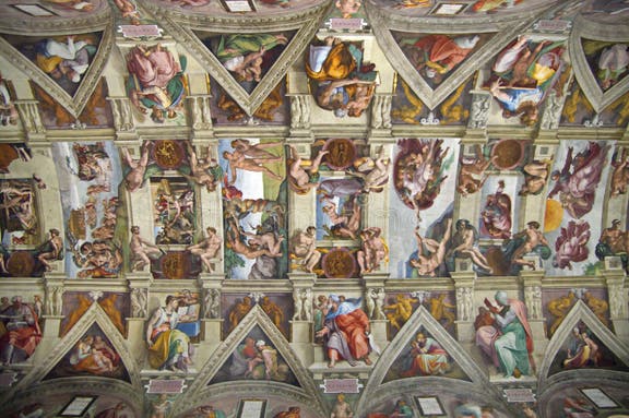 Sistine Chapel Ceiling - Landmark Attraction in Vatican State Editorial ...