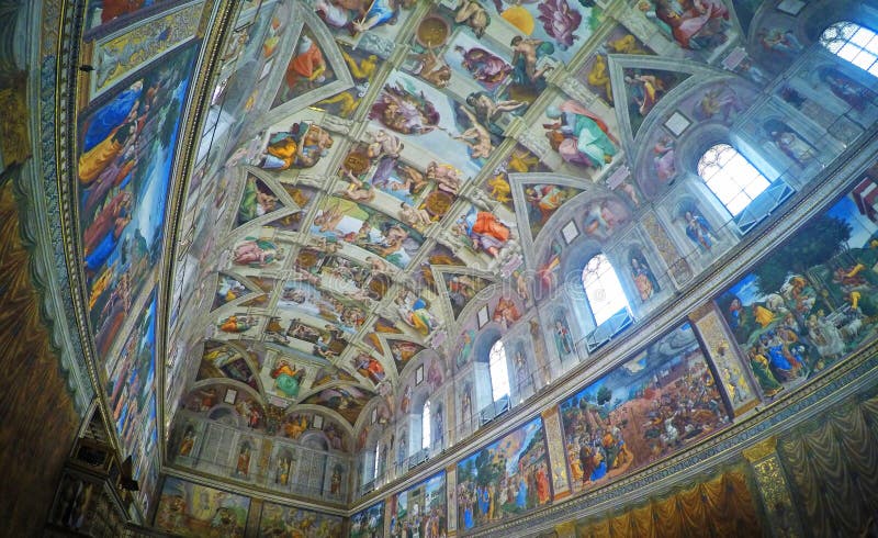 VATICAN CITY, VATICAN: Ceiling of the Sistine Chapel in the Vatican ...