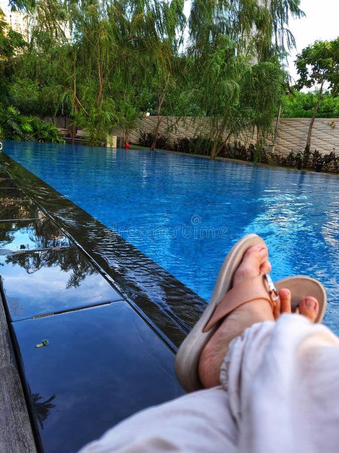 Sit Back and Relax by the Pool Stock Image - Image of estate, leisure ...