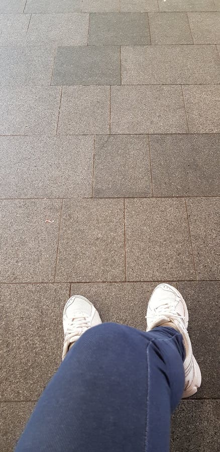 Sit on Bench Look Down To See Feet Stock Image - Image of bench, floor ...