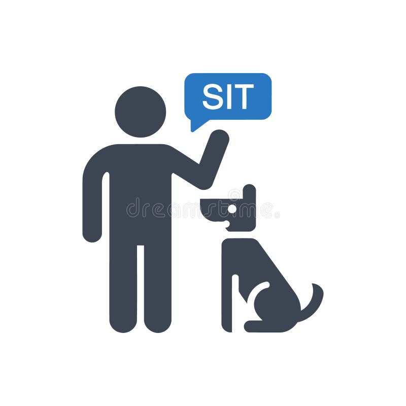 Sit Dog Command Icon stock illustration. Illustration of sitting ...
