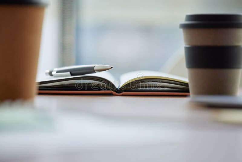 Sit Down, Get Lost with Me. a Book in a Table in a Modern Office. Stock ...