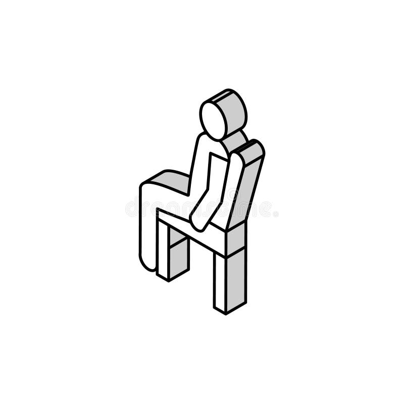 Sit Man Silhouette Isometric Icon Vector Illustration Stock ...