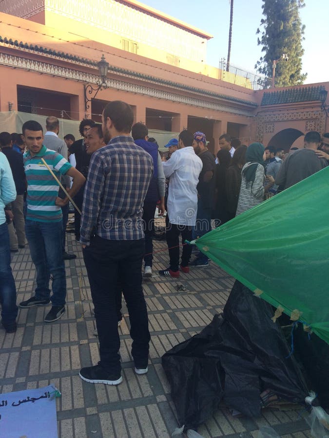 Sit-in editorial image. Image of school, marrakech, public - 80760990