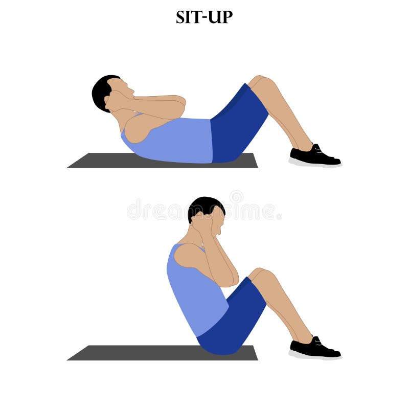 Sit-up Exercise Strength Workout Vector Illustration Stock Vector ...