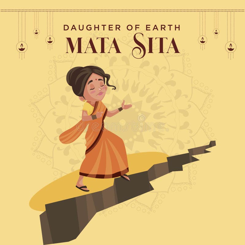 Daughter of Earth Mata Sita Banner Design Stock Vector - Illustration ...