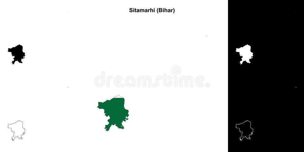 Sitamarhi outline map stock vector. Illustration of border - 368825163