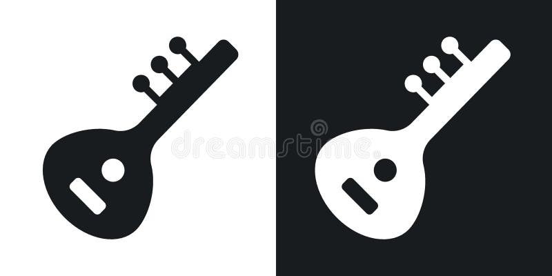Sitar Icon Vector Set on White Background Stock Vector - Illustration ...