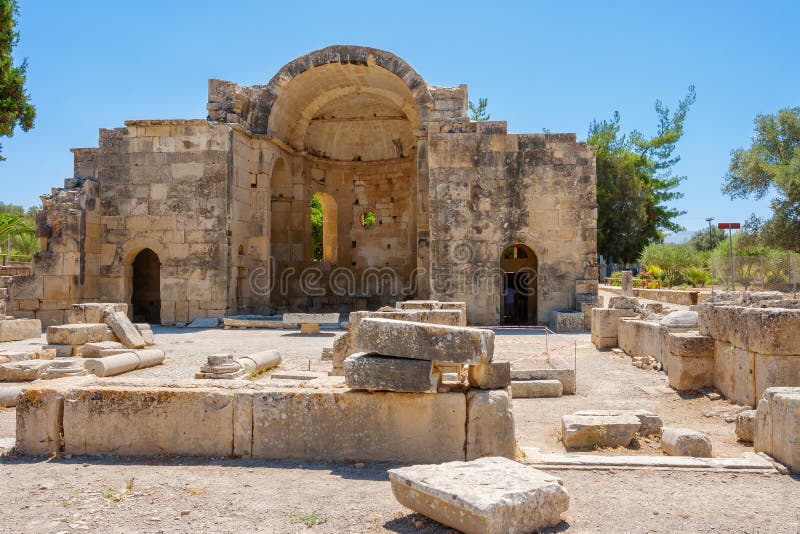 Site Antique De Gortyn. Crète, Grèce Image stock - Image du histoire ...