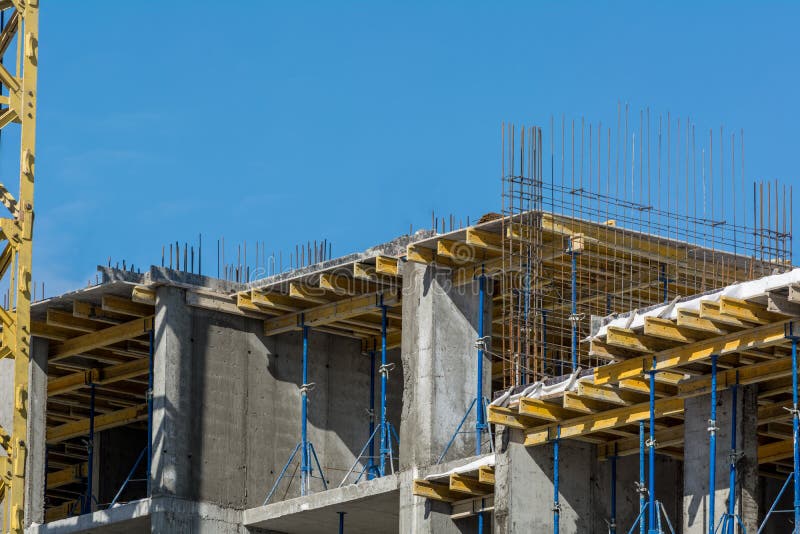 Site Buildings Under Construction Stock Image - Image of joint ...