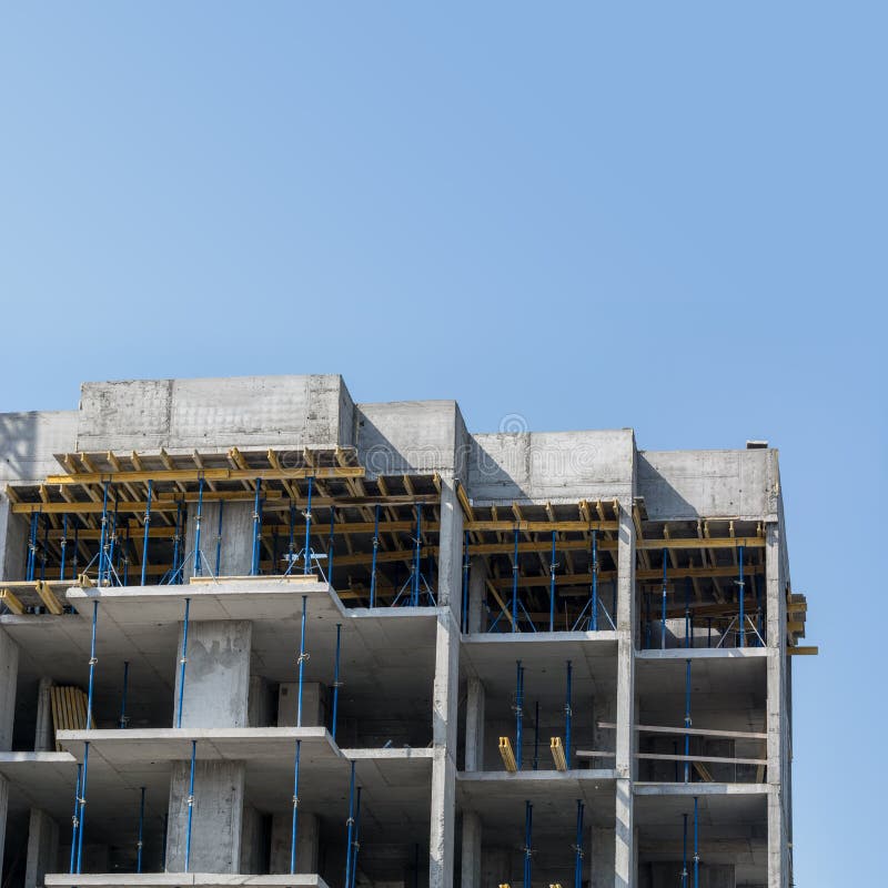 Site Buildings Under Construction Stock Image - Image of real, monolith ...