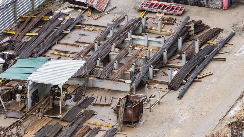 Storage of Equipment and Materials at the Construction Site. Formwork ...