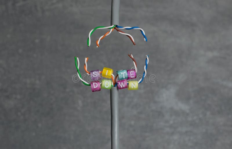 Site Down Text for Website Maintenance with Grey Background Stock Photo ...