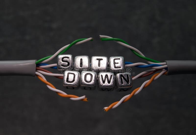 Site Down Text for Website Maintenance with Grey Background Stock Photo ...