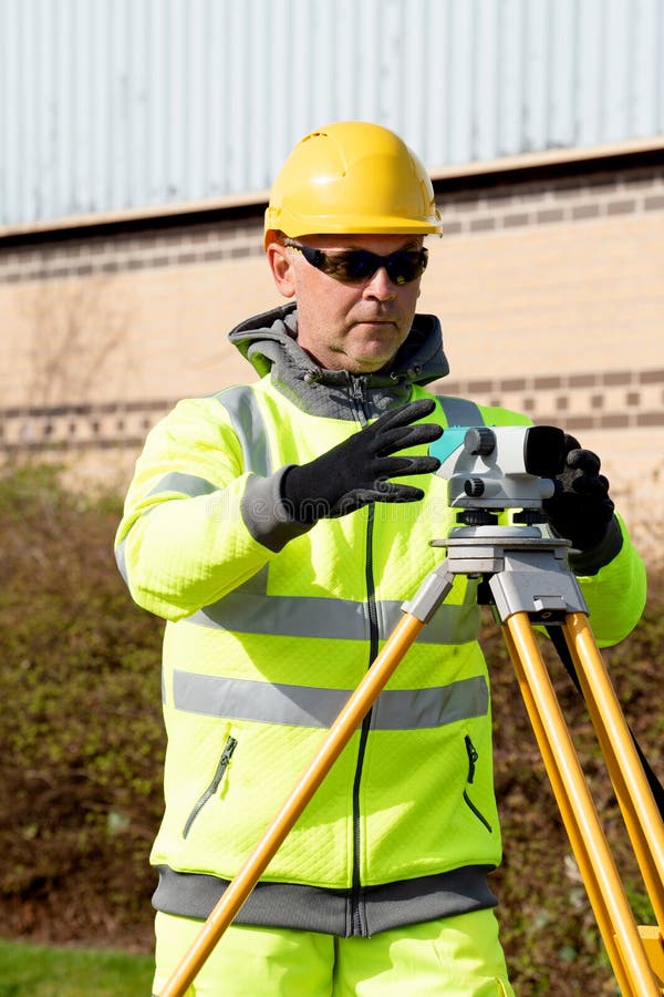 Site Engineer Setting Auto Level To Do Level Survey Stock Image - Image ...