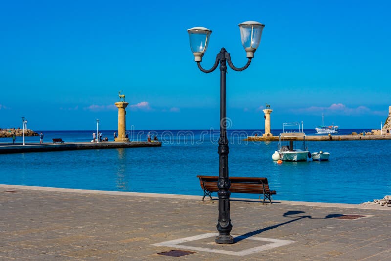 Site of Former Ancient Lighthouse at Rhodes, Greece Editorial Stock ...