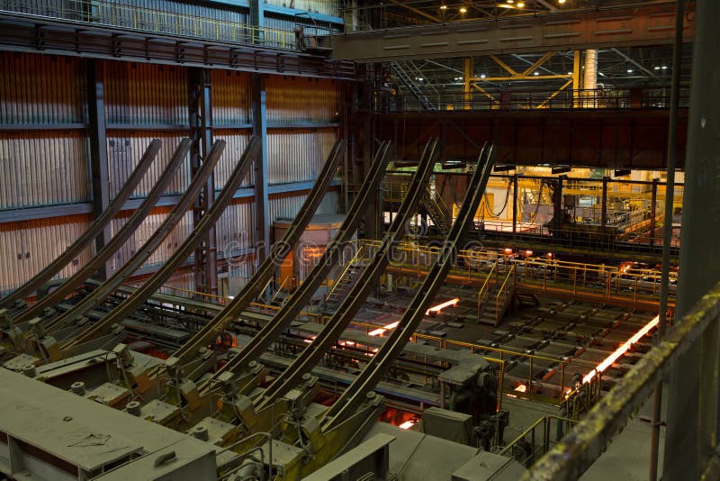 Hot Square Steel Bloom on the Roll-table Stock Photo - Image of heavy ...