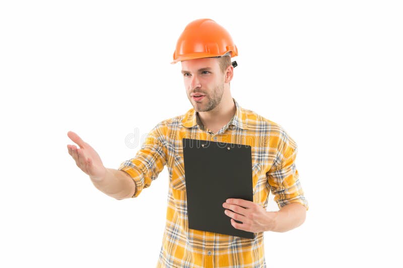Site Inspection. Civil Engineer or Technician Isolated on White ...