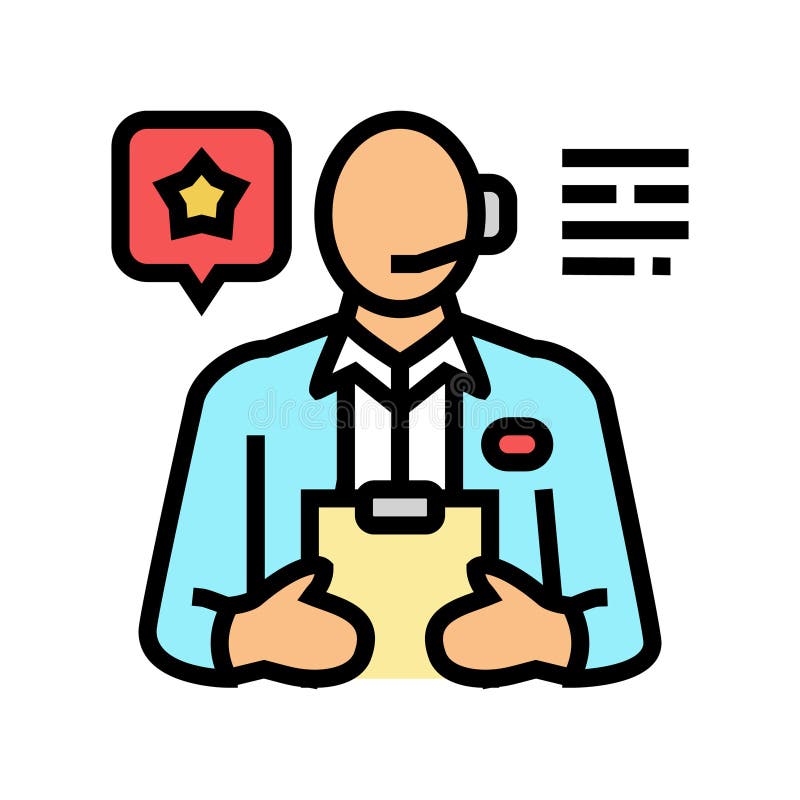 On Site Management Color Icon Vector Illustration Stock Vector ...