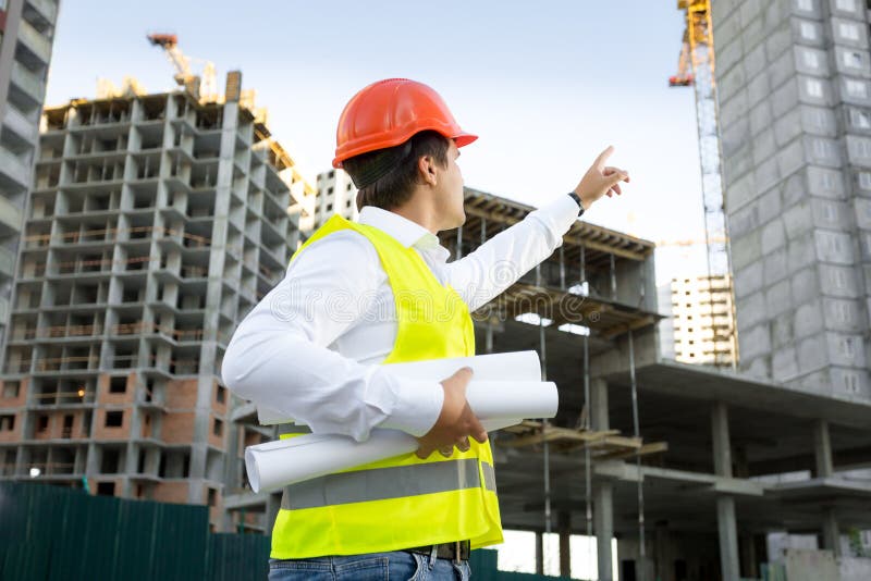Site Manager Checking Building Site Under Construction Stock Image ...