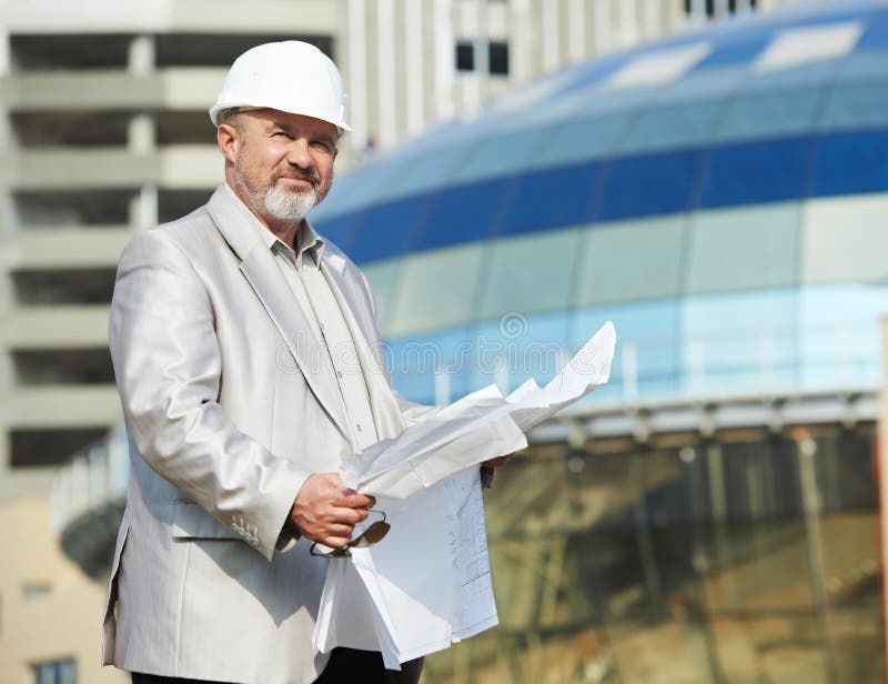 Site Manager at Construction Area Stock Photo - Image of inspection ...