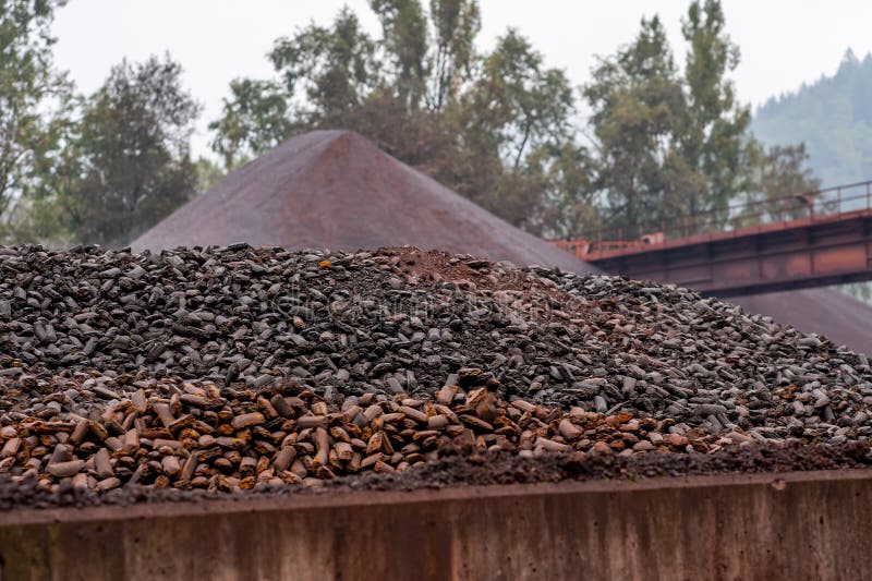 Site at a Mining Processing Plant. a Pile of Stones Stock Photo - Image ...