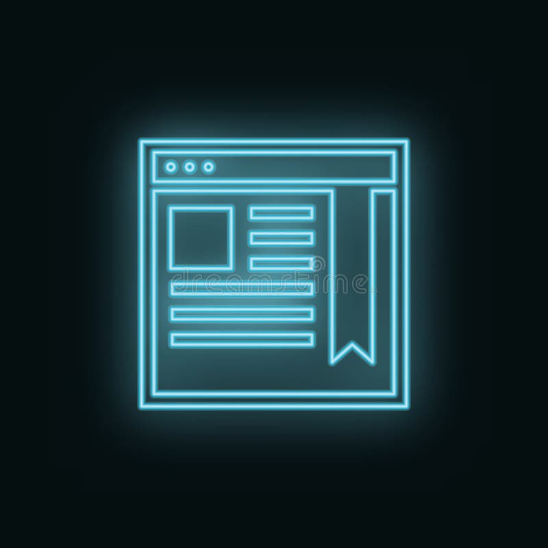 Site, Network, Neon, Icon. Web Development Vector Icon Stock ...