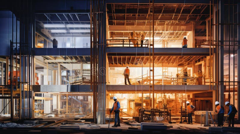 Site Office Building Under Construction Stock Illustration ...