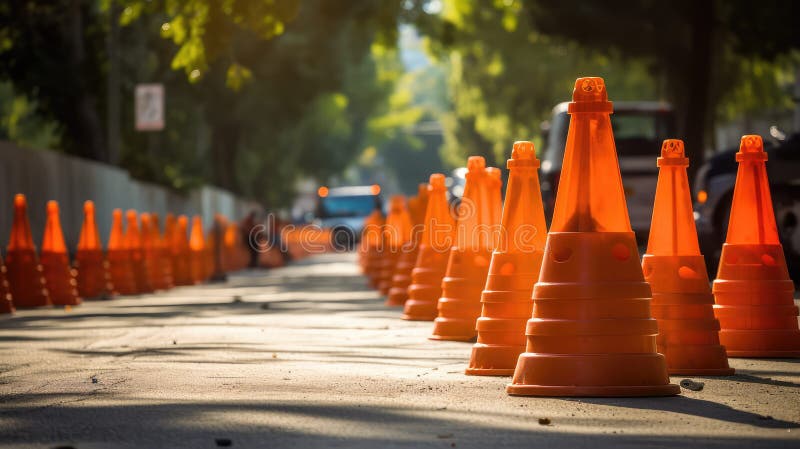 Site orange construction stock illustration. Illustration of generated ...