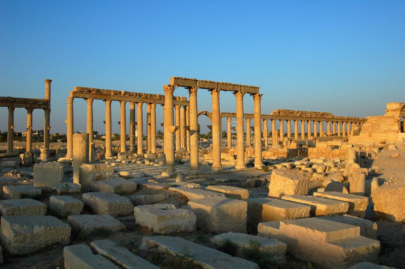 Site of Palmyra Syria stock photo. Image of grass, detailed - 16116970