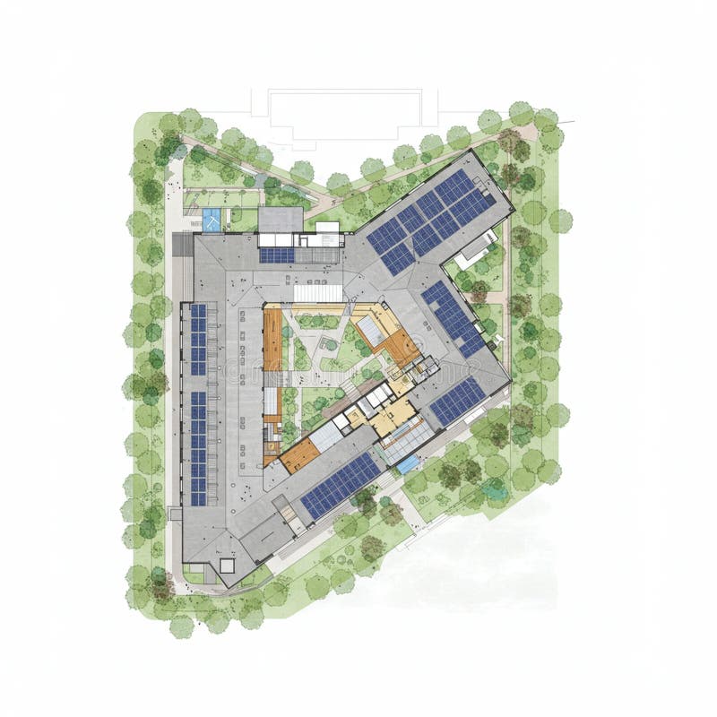 Site Plan Features a Modern Architectural Complex with Multiple ...