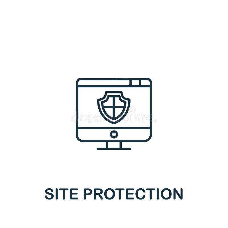 Site Protection Icon from Security Collection. Simple Line Element Site ...
