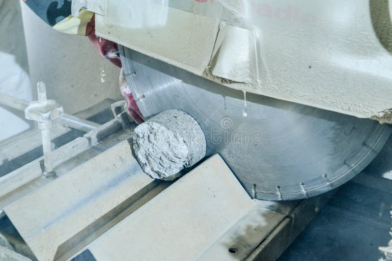 On Site Road Testing Laboratory. Placing Sample of Gravel into a Stock ...