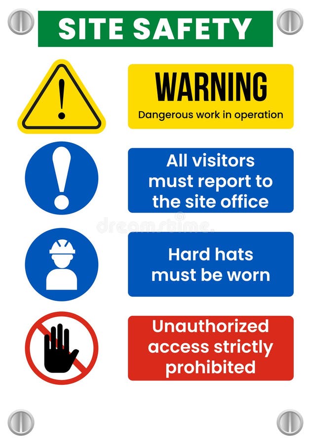 Site Safety Poster Flat Design Editable. Safety Sign. Mandatory Sign ...