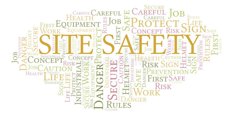 Site Safety word cloud. stock illustration. Illustration of rules ...