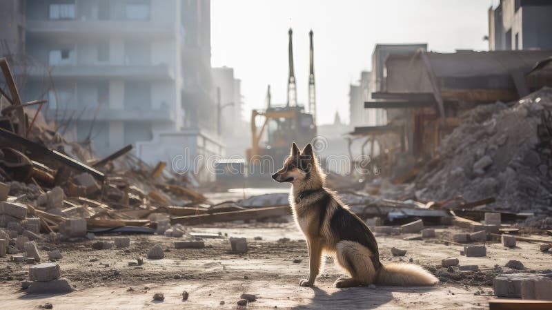 Site Under Construction Dog Stock Illustration - Illustration of ...