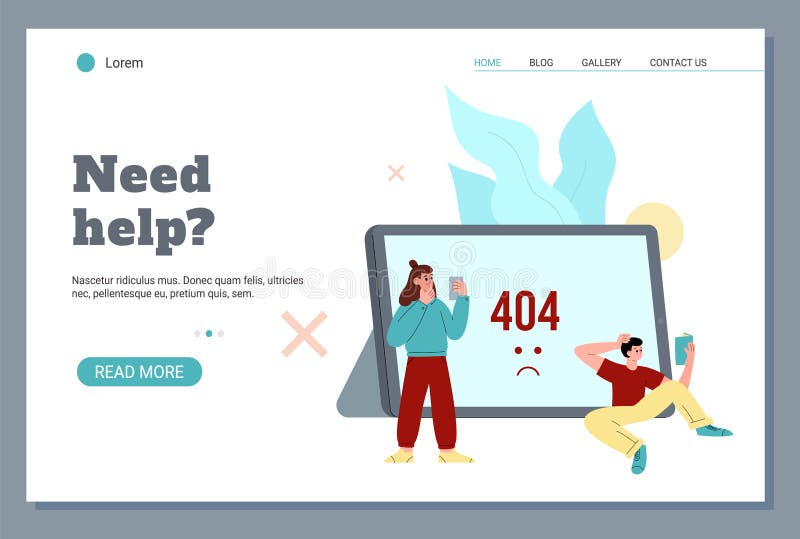 Site Users Support and Help Webpage, Flat Cartoon Vector Illustration ...
