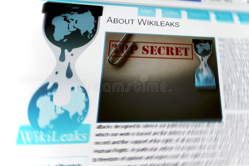 Site Web de Wikileaks photo éditorial. Image du infâme - 17299711