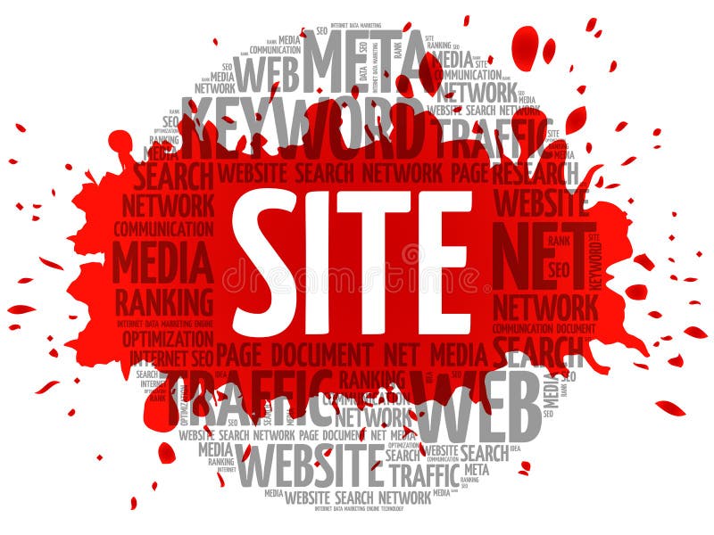 SITE word cloud stock illustration. Illustration of background - 206478366