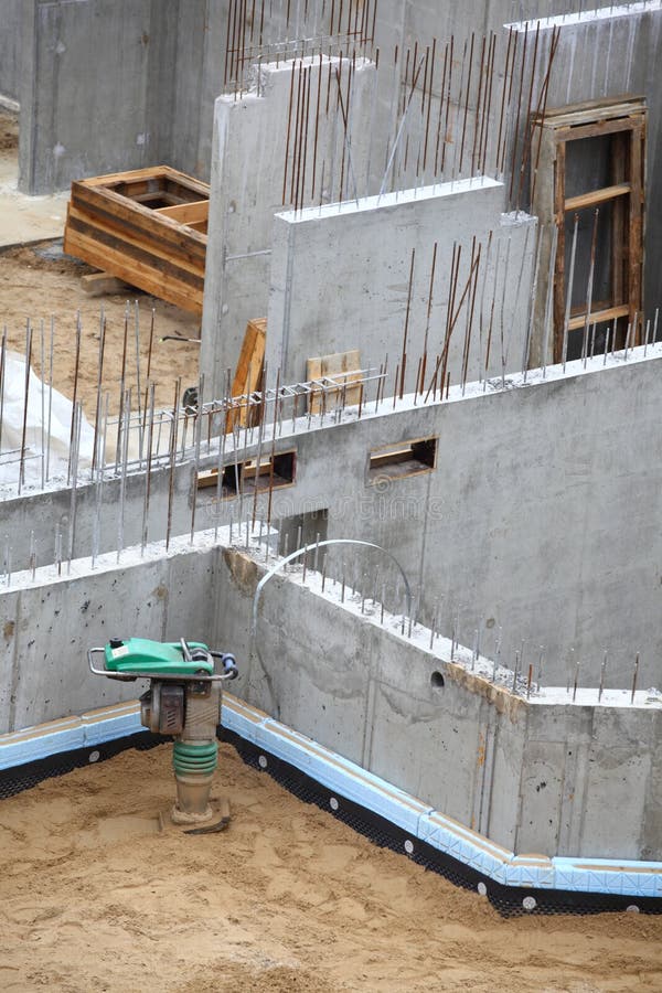 Site Working with Compress Tool Stock Image - Image of sidewalk ...