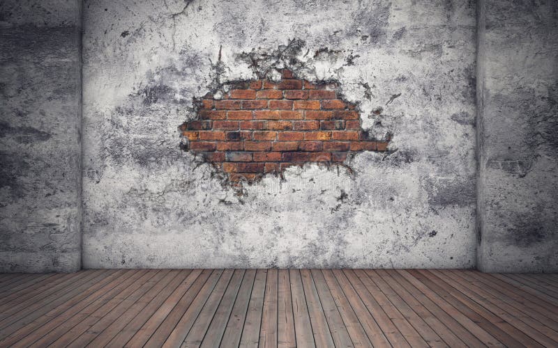 Pared Rota A Través De La Representación 3d Stock de ilustración ...