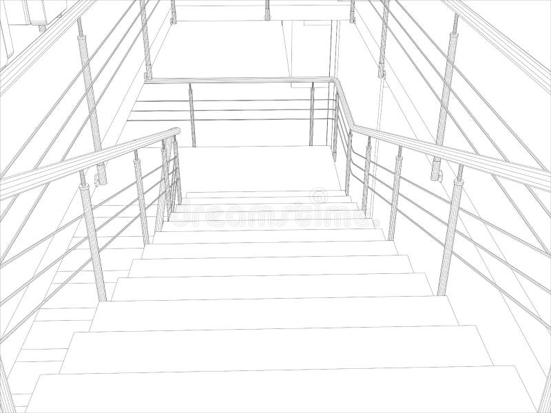 Sitio. Escalera y verja stock de ilustración. Ilustración de forma ...