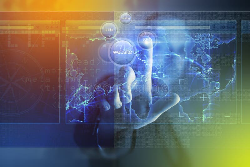 Pantalla Virtual De Creación De Sitios Web Stock de ilustración ...