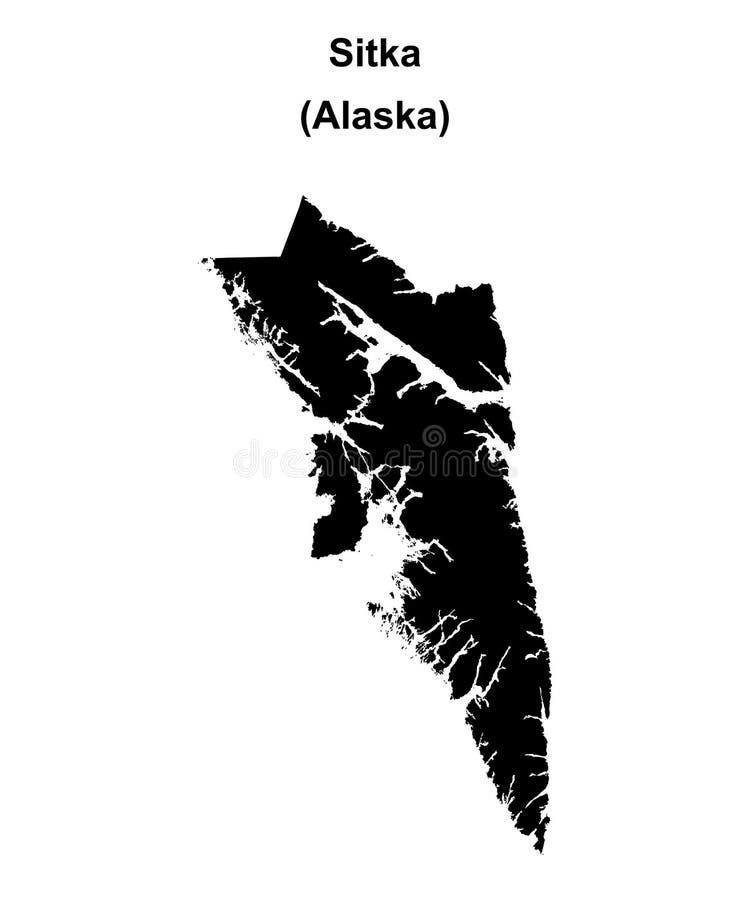 Sitka outline map stock vector. Illustration of border - 357879233