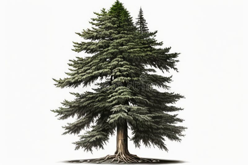 Sitka Spruce Tree on a White Background. Generative AI Stock ...
