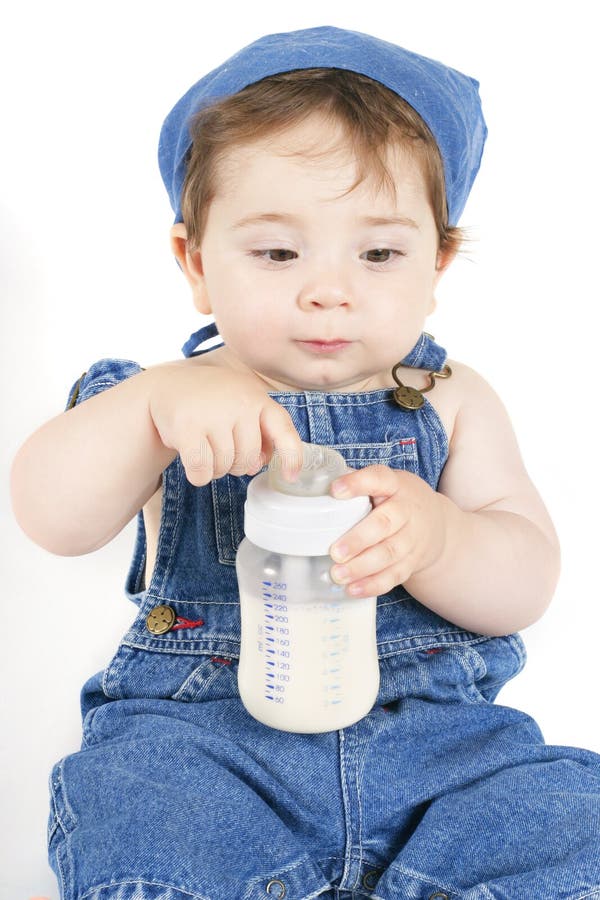 Sitting baby with milk stock photo. Image of food, ltkidspics - 368688