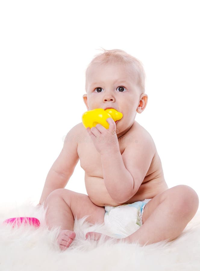 Sitting baby playing stock photo. Image of curiosity - 80744864
