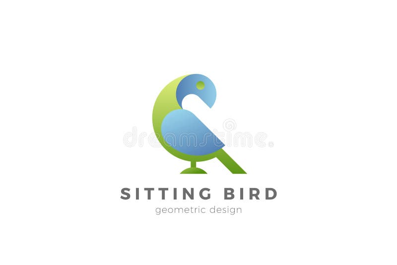 Sitting Bird Wings Logo Abstract Geometric Design Vector Template Stock ...